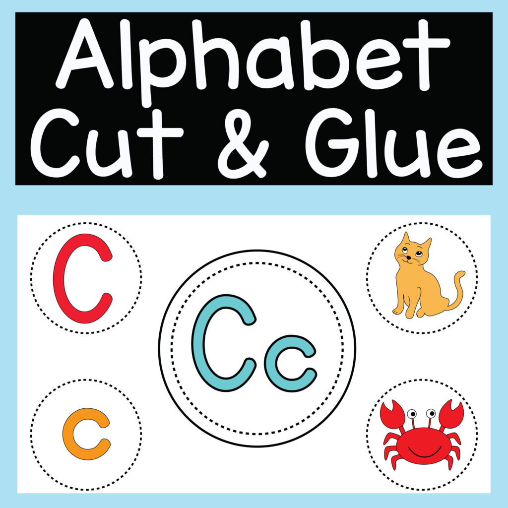 Alphabet Kindergarten Hands on Worksheets | Cut, Glue, Color and Trace ...