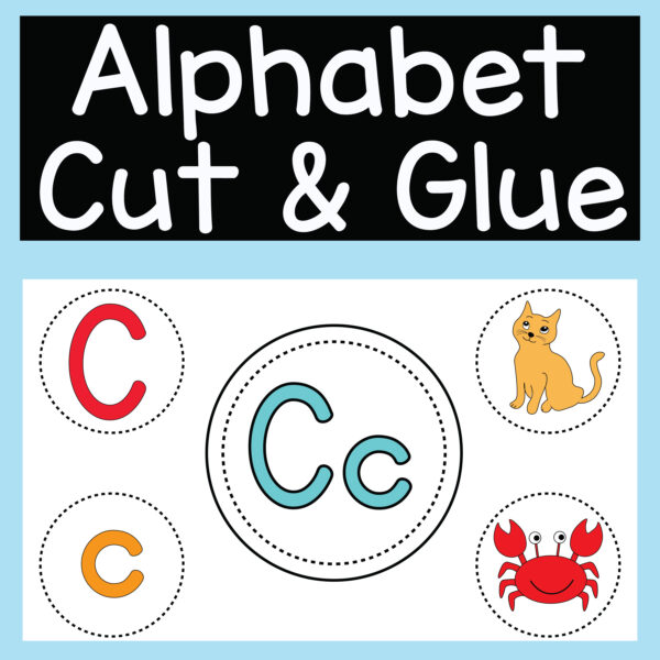 Alphabet Kindergarten Hands on Worksheets | Cut, Glue, Color and Trace ...