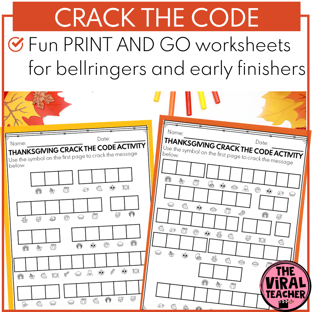 Thanksgiving Day Activity Crack the Code with Google Slides | Made By ...