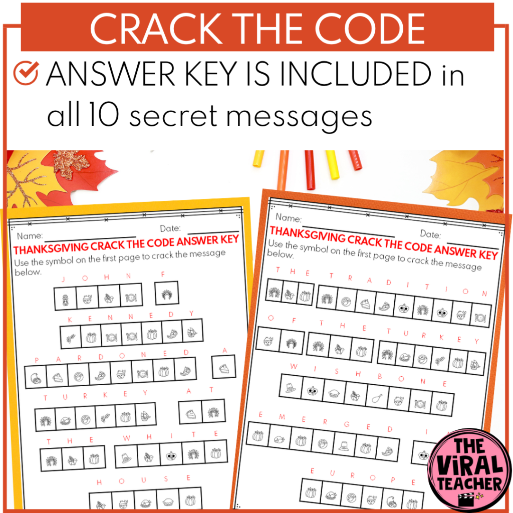 Thanksgiving Day Activity Crack the Code with Google Slides | Made By ...