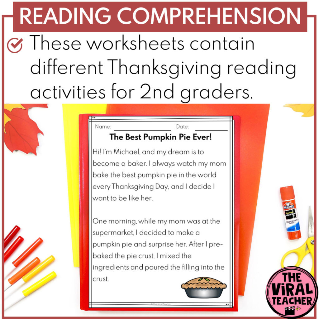 2nd Grade Thanksgiving Reading Passages and Comprehension Questions ...