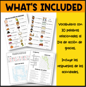 Thanksgiving Activities in Spanish - Made By Teachers