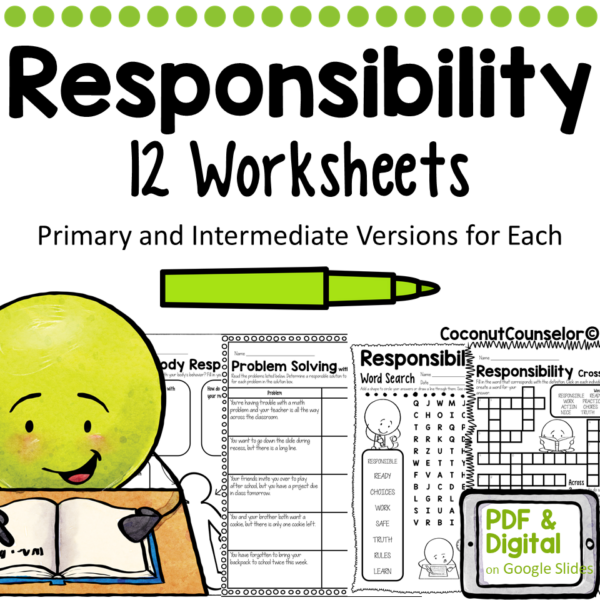 Responsibility Worksheet Set of 12 | Made By Teachers