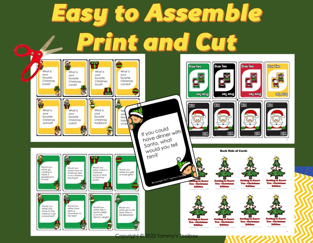 Christmas Holiday Card Game and Activities | Made By Teachers
