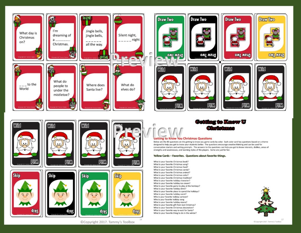 Christmas Holiday Card Game and Activities | Made By Teachers