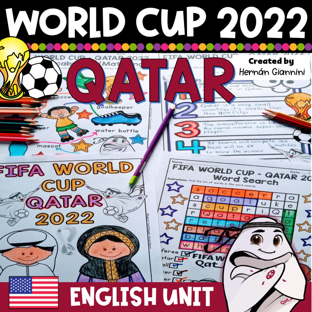 World Cup 2022 Qatar -No-Prep Printables - Flashcards & Posters (K-5th ...