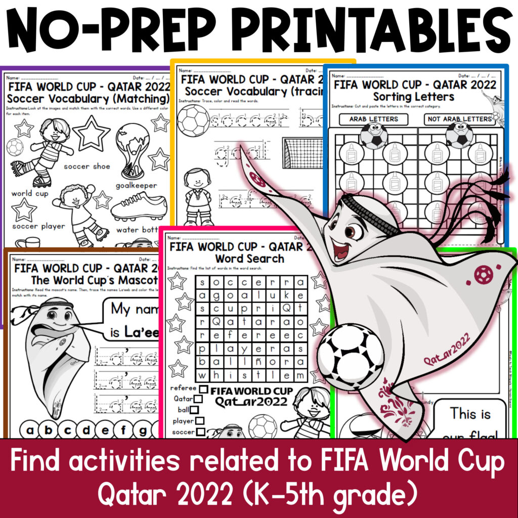 World Cup 2022 Qatar -No-Prep Printables - Flashcards & Posters (K-5th ...