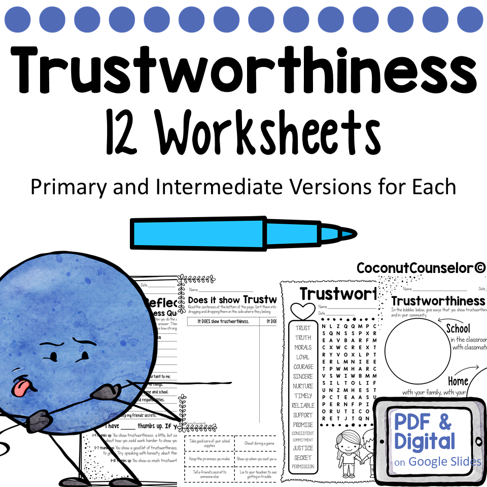 Trustworthiness Worksheet Set of 12 | Made By Teachers