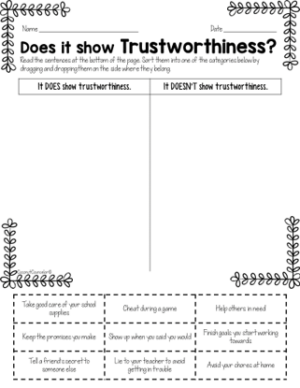 Trustworthiness Worksheet Set of 12 | Made By Teachers
