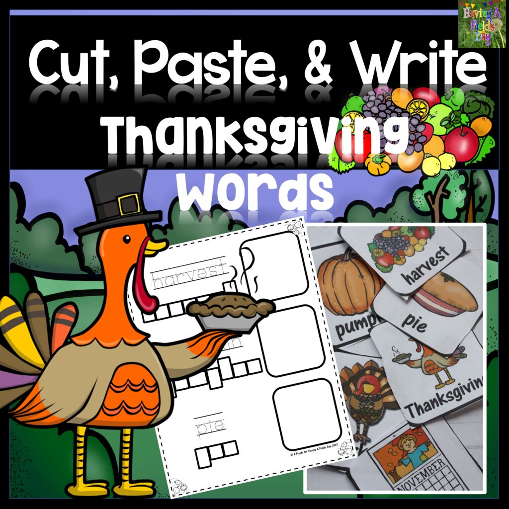 Cut, Paste, and Write Thanksgiving Words | Made By Teachers