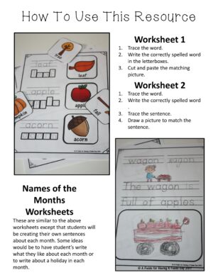 Cut, Paste, and Write Fall Words | Made By Teachers