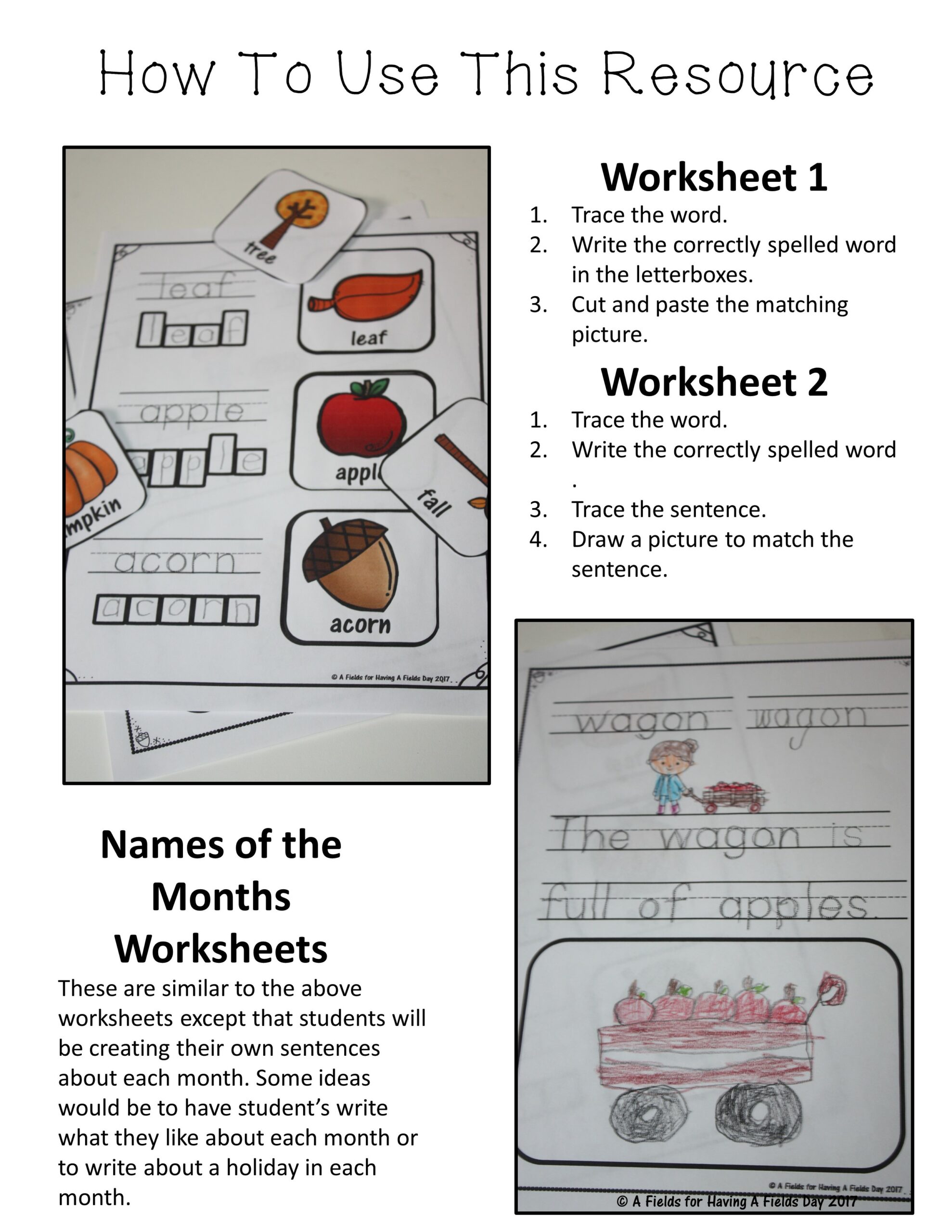 Cut, Paste, and Write Fall Words | Made By Teachers