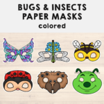 Bugs and Insects Paper Masks Printable Craft Activity Costume Template ...