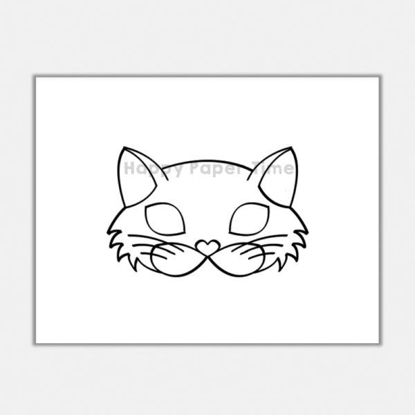 Cat Paper Mask Printable Halloween Costume Craft Activity Coloring ...