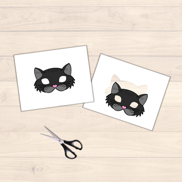 Cat Paper Mask Printable Halloween Costume Craft Activity Spooky | Made ...
