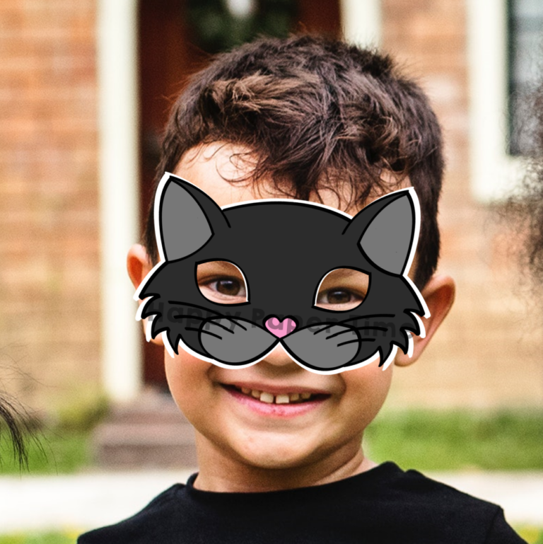 Cat Paper Mask Printable Halloween Costume Craft Activity Spooky | Made ...
