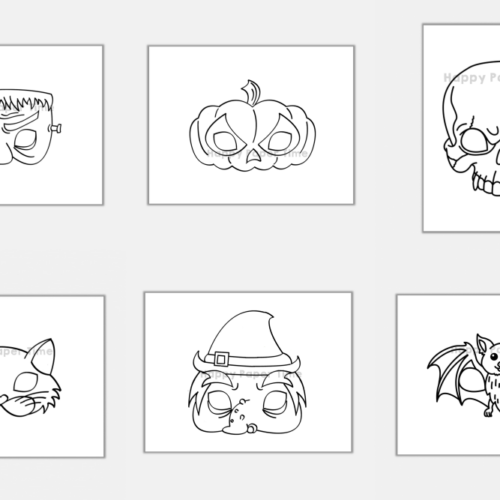 Halloween Paper Masks Printable Coloring Craft Activity Costume ...