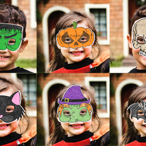 Halloween Paper Masks Printable Coloring Craft Activity Costume ...