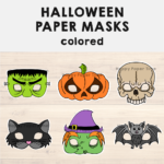 Halloween Paper Masks Printable Craft Activity Costume Spooky Template ...