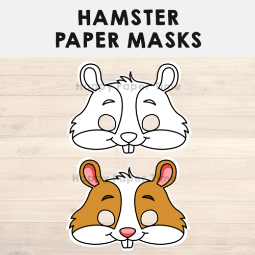 Hamster Paper Masks Printable Pet Animal Coloring Costume Craft ...