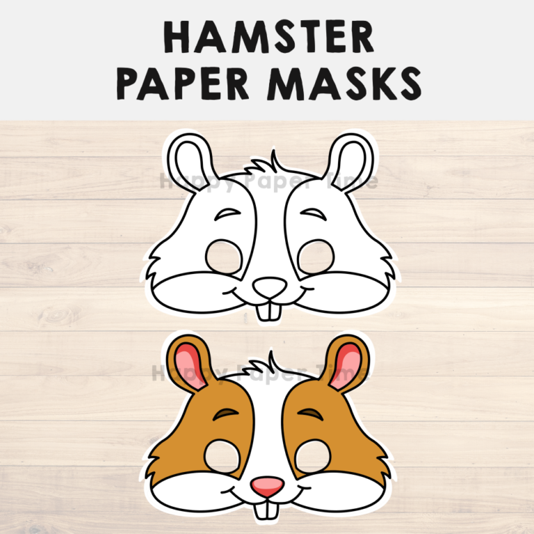 Hamster Paper Masks Printable Pet Animal Coloring Costume Craft ...