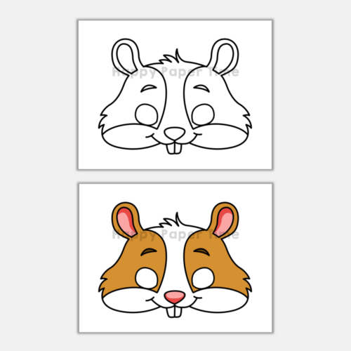 Hamster Paper Masks Printable Pet Animal Coloring Costume Craft ...