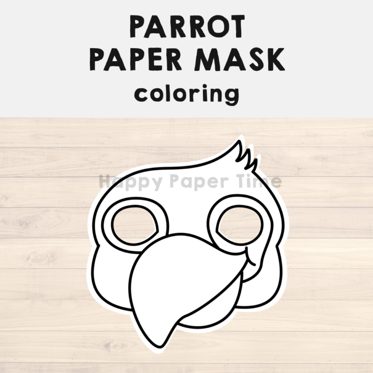 Parrot Paper Masks Printable Bird Pet Animal Coloring Costume Craft ...