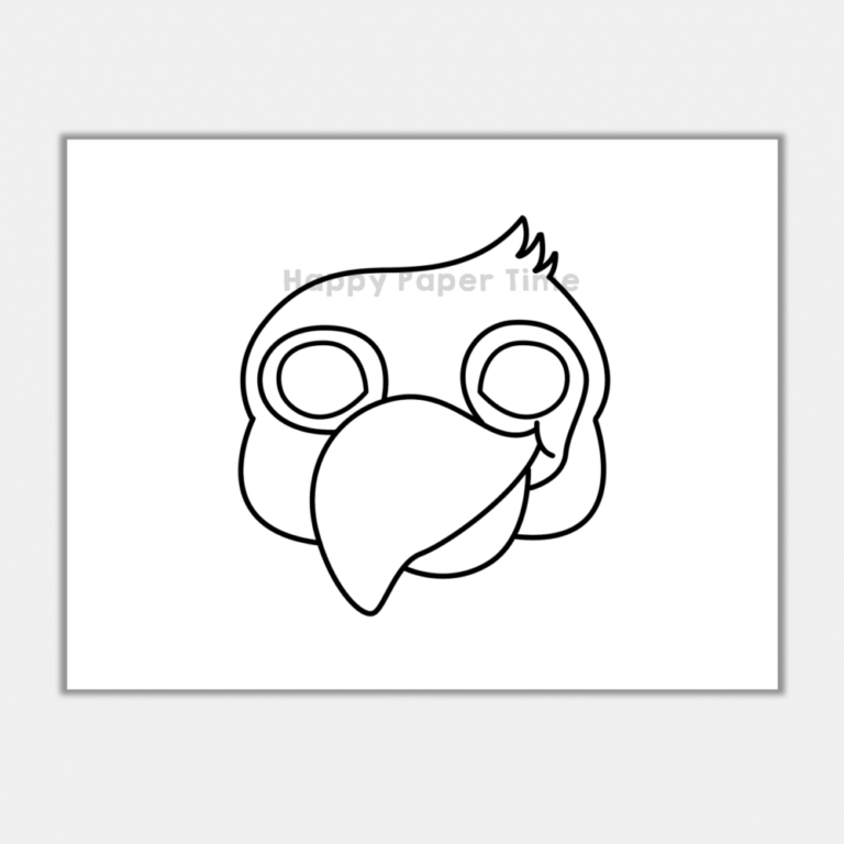 Parrot Paper Mask Printable Bird Pet Animal Coloring Costume Craft ...