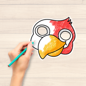 Parrot Paper Mask Printable Bird Pet Animal Coloring Costume Craft ...