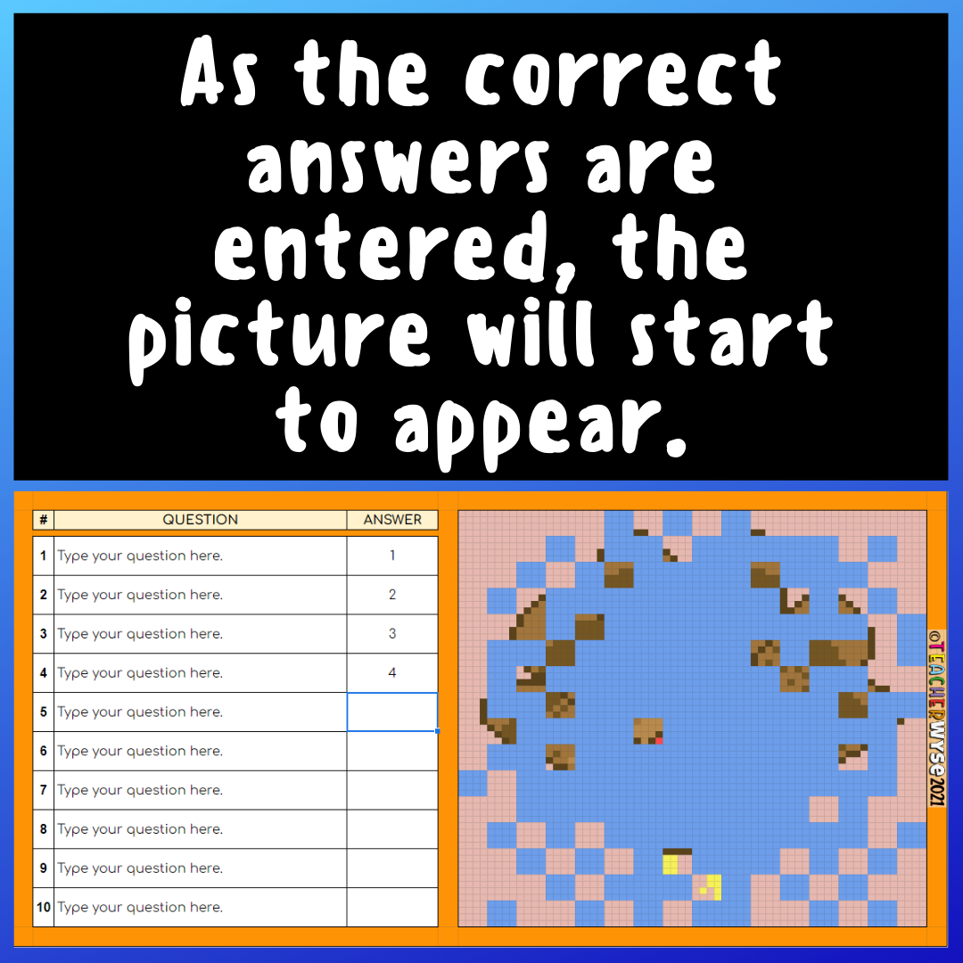 Pixel Art Thanksgiving Editable Activity For Excel | Digital Self ...