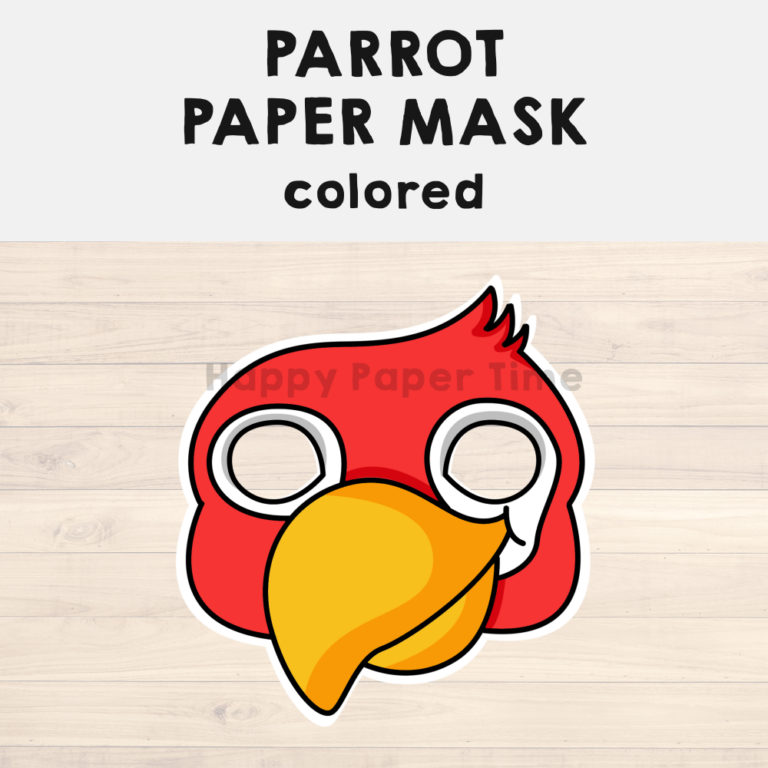 Parrot Paper Mask Printable Bird Pet Animal Costume Craft Activity ...