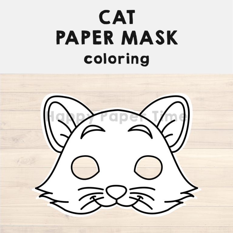 Horse Paper Mask Printable Farm Animal Coloring Craft Activity Pony ...