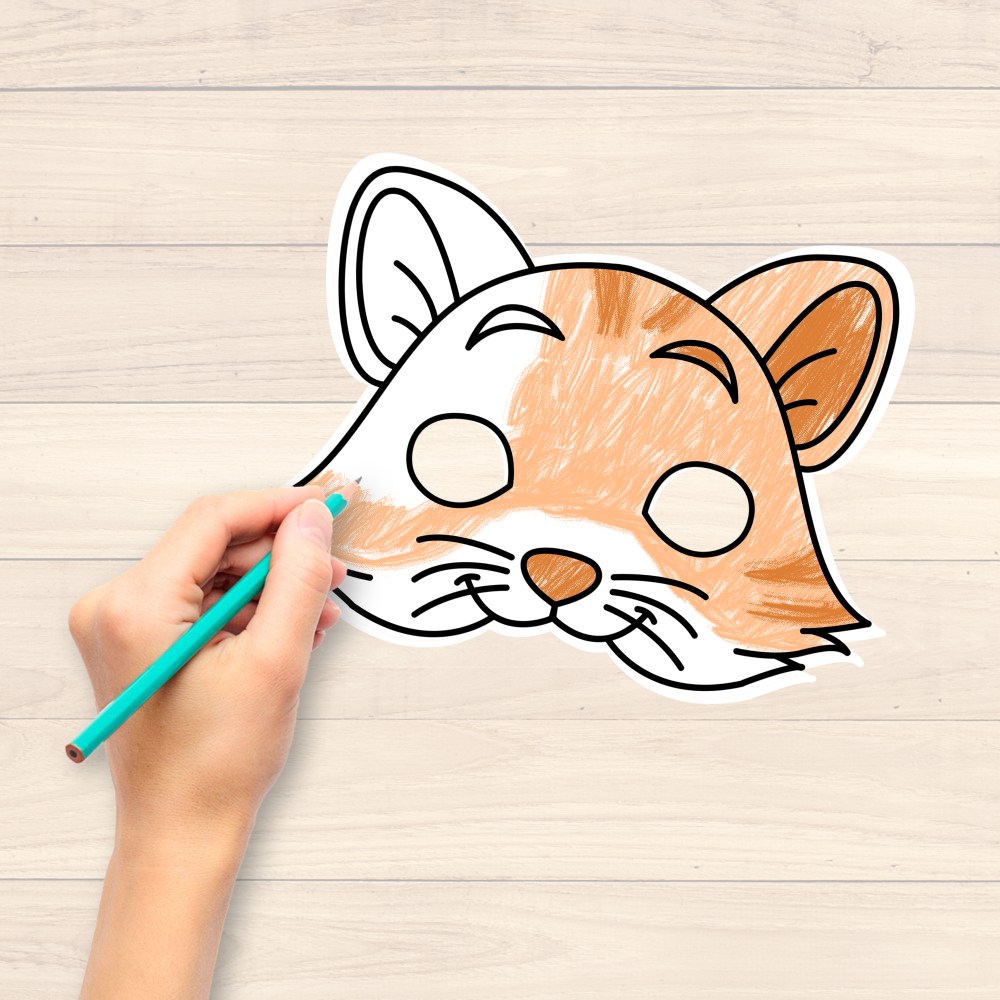 Cat Paper Mask Printable Pet Animal Coloring Costume Craft Activity ...
