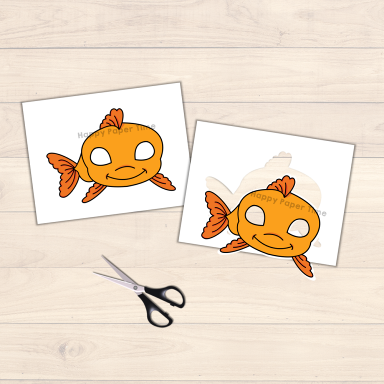 Goldfish Paper Mask Printable Pet Animal Costume Craft Activity | Made ...