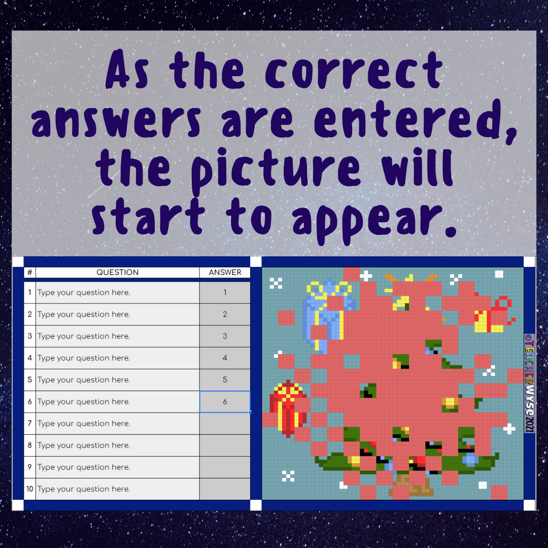 Christmas Pixel Art Xmas Tree Editable and Self Checking Activity for ...