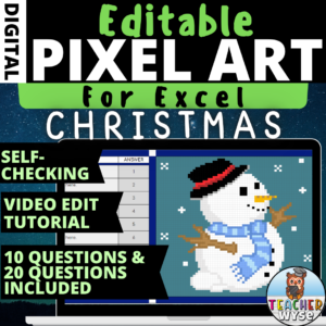 Christmas Pixel Art BUNDLE with 7 Editable Self Checking Activities For ...