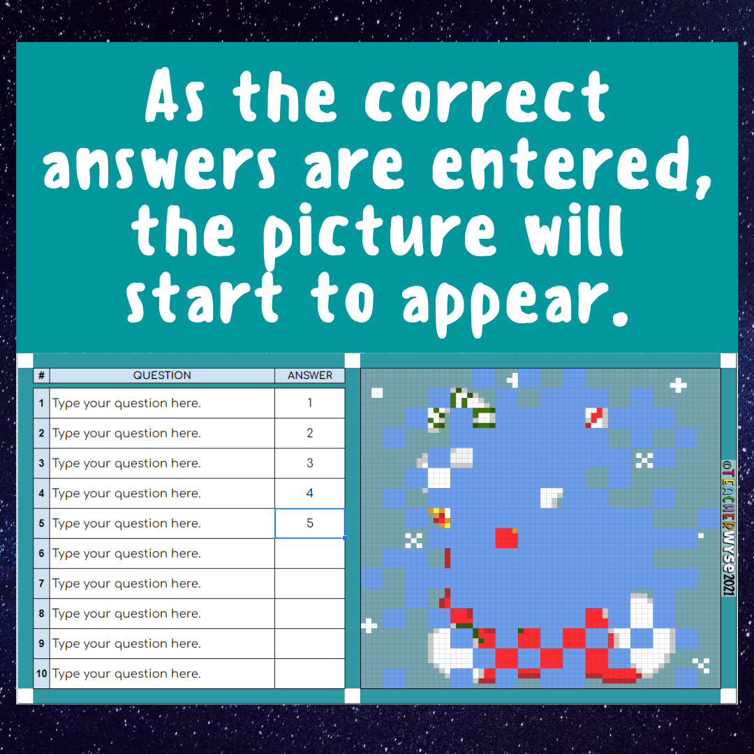 Christmas Pixel Art Stocking Editable and Self Checking Activity for ...