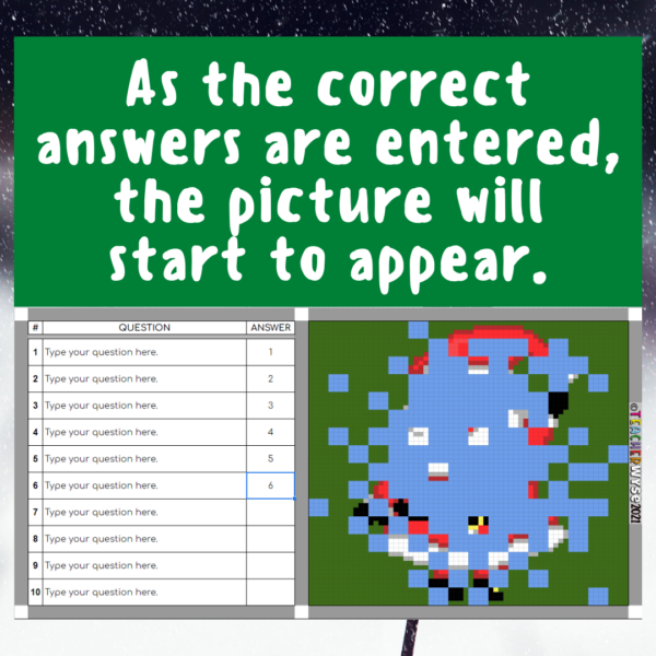 Christmas Pixel Art Santa Waving Editable and Self Checking Activity ...