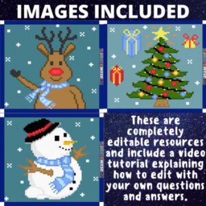 Christmas Pixel Art BUNDLE with 7 Editable Self Checking Activities For ...