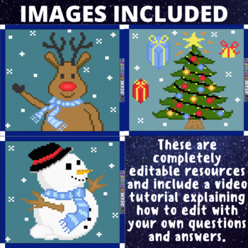 Christmas Pixel Art BUNDLE with 7 Editable Self Checking Activities For ...