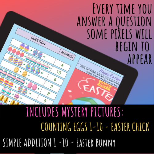 Easter Digital Pixel Art Mystery Picture Activities for Excel Editable ...