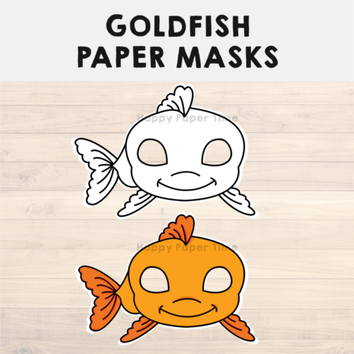 Goldfish Paper Masks Printable Pet Animal Coloring Costume Craft ...