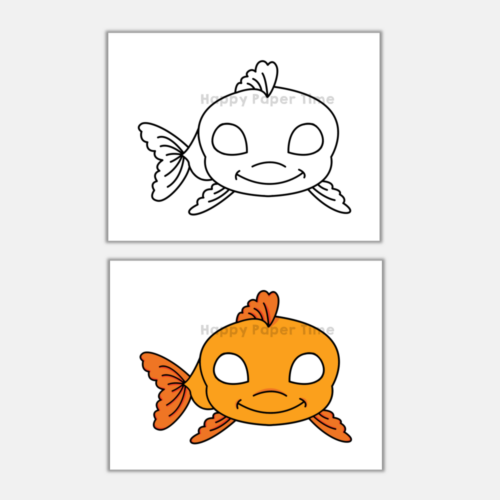 Goldfish Paper Masks Printable Pet Animal Coloring Costume Craft ...