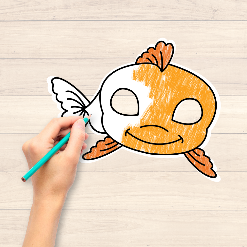 Goldfish Paper Masks Printable Pet Animal Coloring Costume Craft ...