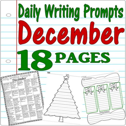 December 25 Daily Journal Writing Prompt Graphic Organizer Primary ...