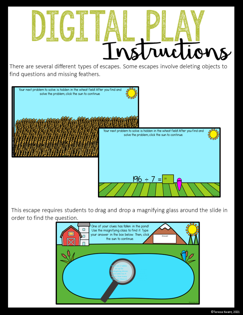 5th Grade November Turkey Thanksgiving Math Escape Room Breakout ...