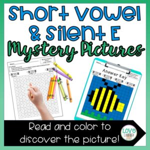 Short Vowel and Long Vowel Silent E Mystery Pictures | Made By Teachers