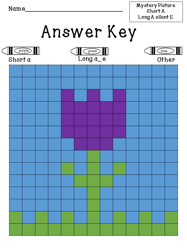Short Vowel and Long Vowel Silent E Mystery Pictures | Made By Teachers