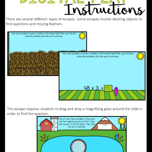 4th Grade November Turkey Thanksgiving Math Escape Room Breakout ...