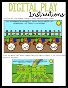 4th Grade November Turkey Thanksgiving Math Escape Room Breakout ...
